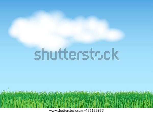 Illustration Grass On Light Blue Background Stock Vector (Royalty Free ...