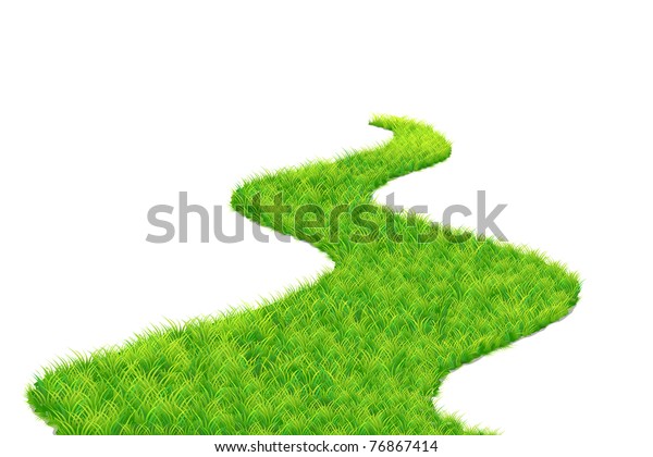 Illustration Grass Road On White Background Stock Vector (Royalty Free ...