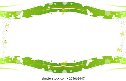 Illustration Green Butterflies Frame Stock Vector (Royalty Free ...