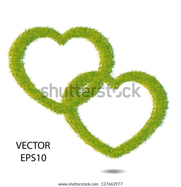 Illustration Green Grass Heart Heart Shape Stock Vector (Royalty Free ...