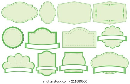 Illustration Green Labels Stock Vector (Royalty Free) 211880680 ...