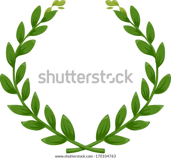 Illustration Green Laurel Wreath Stock Vector (Royalty Free) 170104763 ...