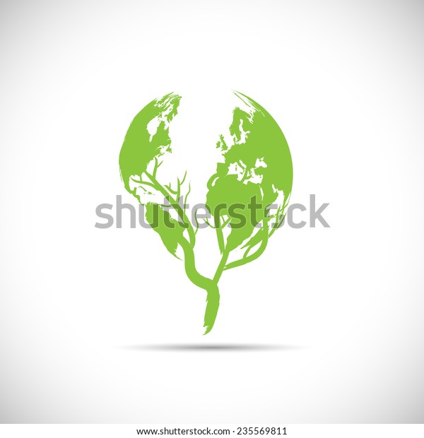 Illustration Green Planet Design Isolated On Stock Vector (Royalty Free ...