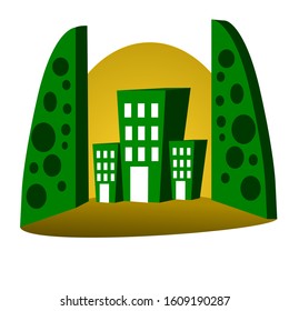 Illustration Green Vector Building Stock Vector (Royalty Free ...