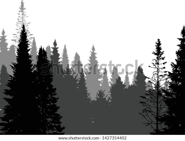 Illustration Grey Forest Isolated On White Stock Vector (Royalty Free ...