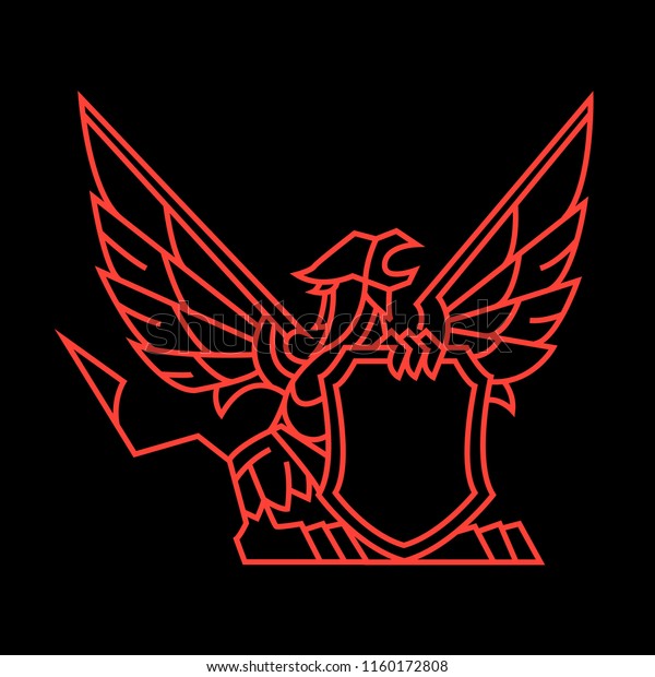 Illustration Griffin Shield Stock Vector (Royalty Free) 1160172808