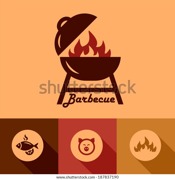 Illustration Grill Flat Design Style Stock Vector (Royalty Free ...