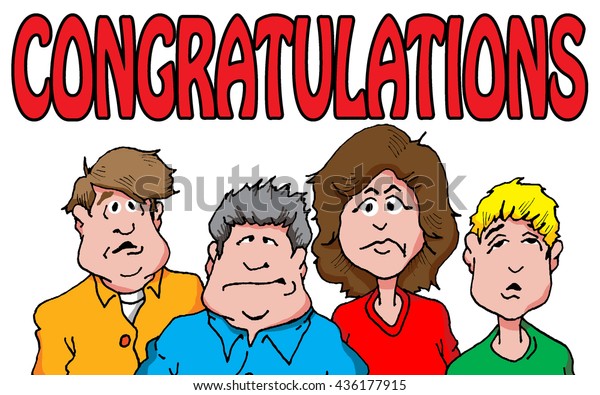 Illustration Group Grumpy Bored Looking People Stock Vector (Royalty ...