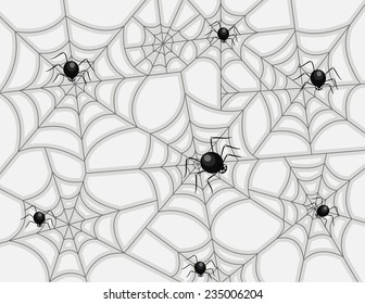 Illustration Group Spiders Weaving Different Web Stock Vector (Royalty ...