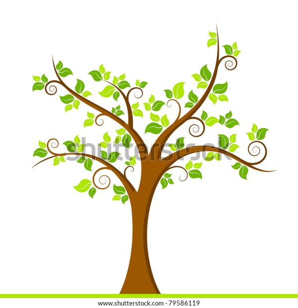 Illustration Growing Tree On White Background Stock Vector (Royalty ...
