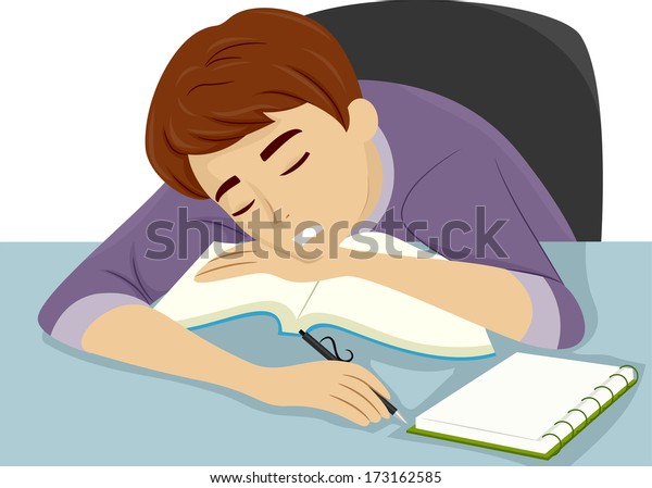 Illustration Guy Dozing Off Sleep While Stock Vector (Royalty Free ...