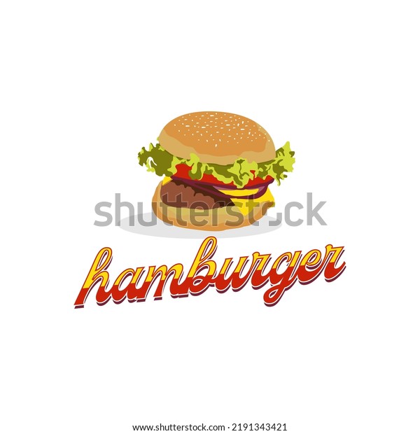 Illustration Hamburger Logo Design Restaurant Stock Vector (Royalty ...