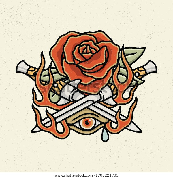 Illustration Hand Drawing Rough Line Art Stock Vector (Royalty Free ...
