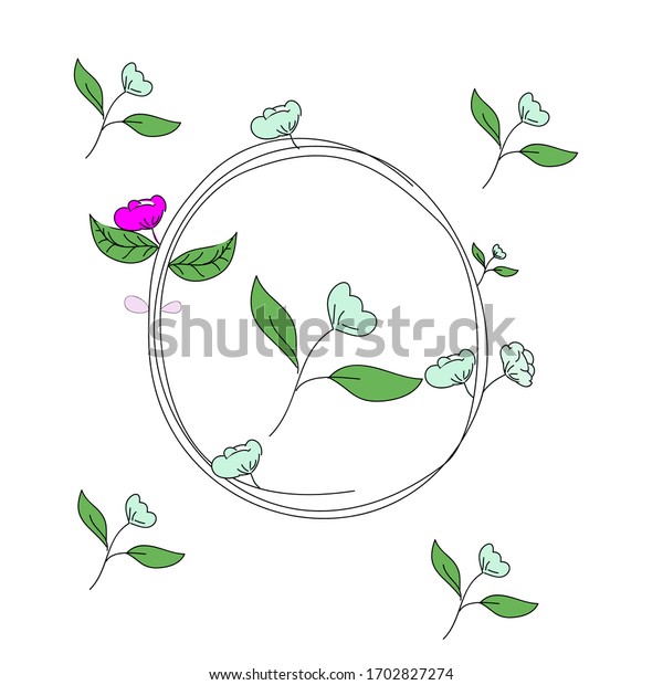 Illustration Hand Drawn Flower Circle Color Stock Vector (Royalty Free ...