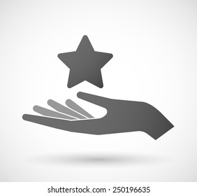Illustration Hand Giving Star Stock Vector (Royalty Free) 250196635 ...