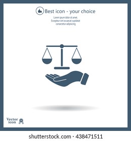 Illustration Hand Holding Scale Stock Vector (Royalty Free) 438471511 ...