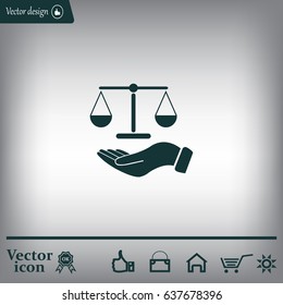 Illustration Hand Holding Weighing Scale Scales Stock Vector (Royalty ...