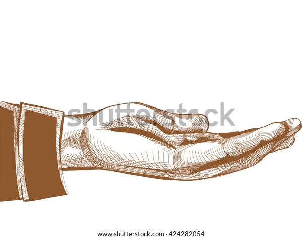 Illustration Hand Palm Facing Upward Stock Vector (Royalty Free ...