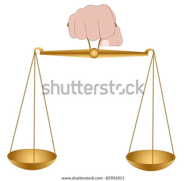 Illustration Hand Scales On White Background Stock Vector (Royalty Free ...
