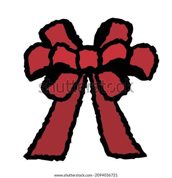 Illustration Handdrawn Red Ribbon Vector Illustration Stock Vector ...