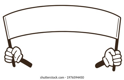 Illustration Hands Holding Banner Vector Illustration Stock Vector ...