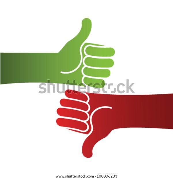 Illustration Hands Thumb Down Red Green Stock Vector (Royalty Free ...