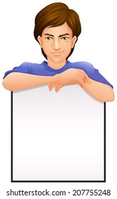 Illustration Handsome Man Empty Signage On Stock Vector (Royalty Free ...