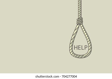 Illustration Hanging Rope Word Help Stock Vector (Royalty Free ...