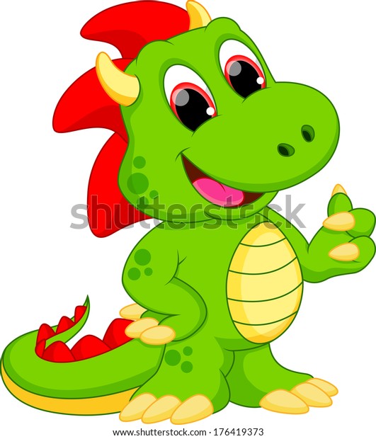 Illustration Happy Dragon Cartoon Stock Vector (Royalty Free) 176419373