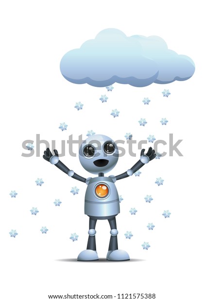 Illustration Happy Droid Little Robot On Stock Vector (Royalty Free ...
