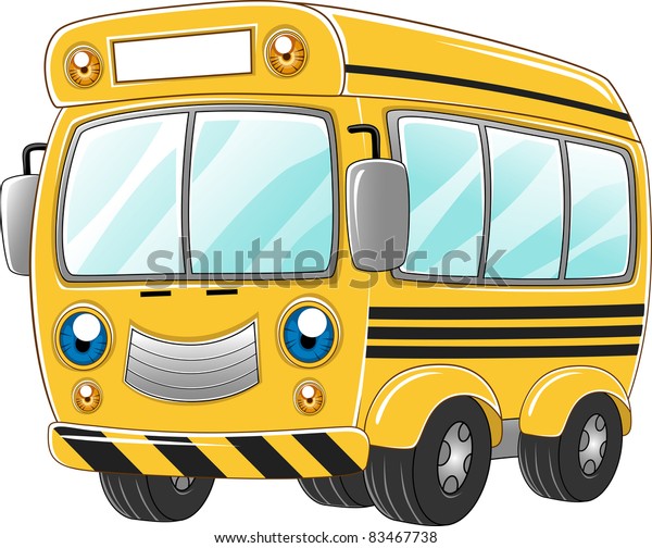 Illustration Happy School Bus: เวกเตอร์สต็อก (ปลอดค่าลิขสิทธิ์ ...