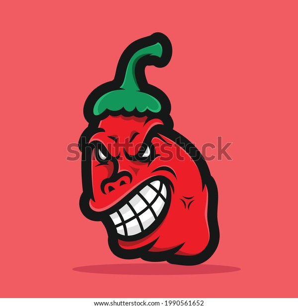 Illustration Head Red Chili Stock Vector (Royalty Free) 1990561652 ...