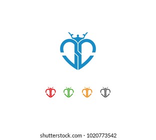 Illustration Heart Initial Logo C Stock Vector (Royalty Free ...