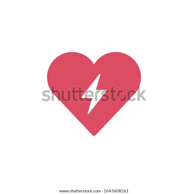 Illustration Heart Lightning Icon Charging Heart Stock Vector (Royalty ...