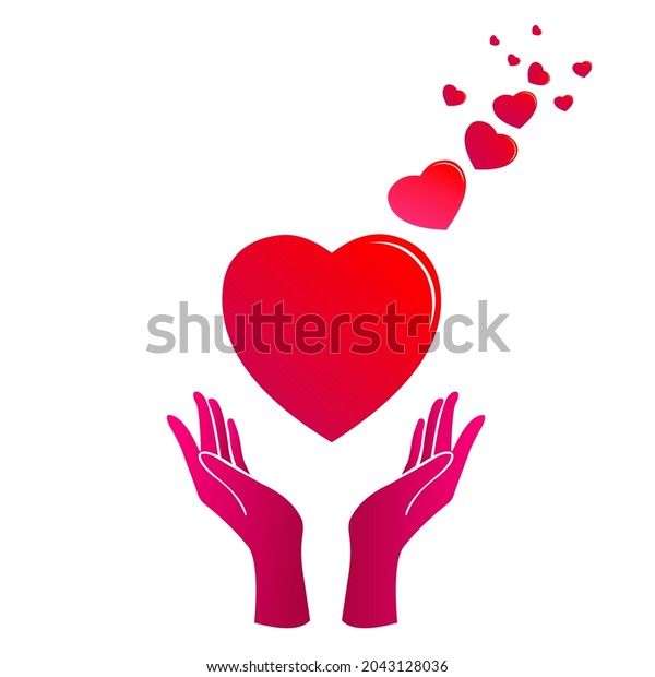 Illustration Heart Two Hands Meaning Caring Stock Vector (Royalty Free ...