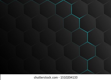 Illustration Hexagon Texture Black Background Vector Stock Vector ...