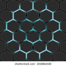 Illustration Hexagon Texture Black Background Vector Stock Vector ...