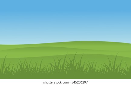 Illustration Hill Grass Landscape Stock Vector (Royalty Free) 545236297 ...