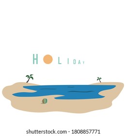 Illustration Holiday Beach Vector White Background Stock Vector ...