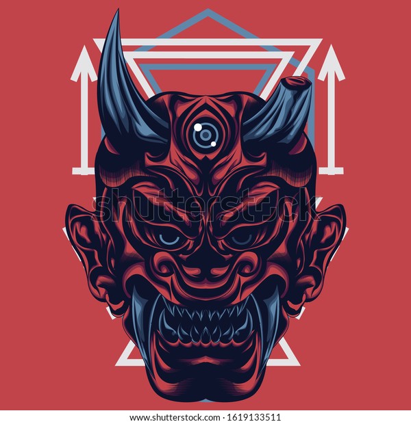 Illustration Horrordemon Using Sacred Geometry Background Stock Vector ...