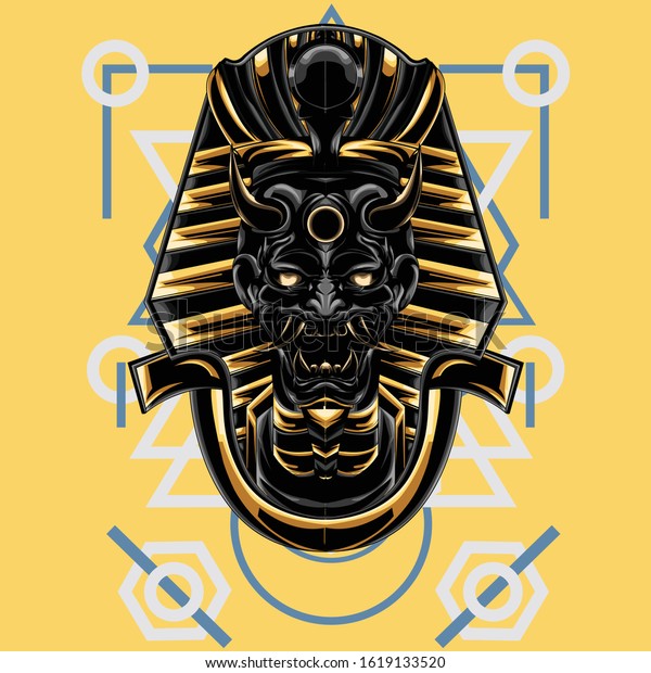 Illustration Horrordemon Using Sacred Geometry Background Stock Vector ...