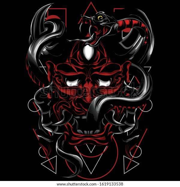 Illustration Horrordemon Using Sacred Geometry Background Stock-vektor ...