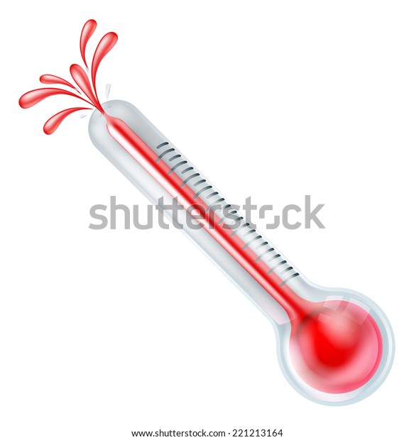 Illustration Hot Thermometer High Temperature Bursting Stock Vector ...