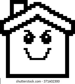 Illustration House Looking Evil 8bit Cartoon Stock Vector (Royalty Free ...