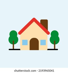 Illustration House Trees Vector Stock Vector (Royalty Free) 2193965041 ...