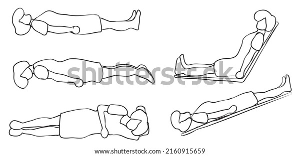 Illustration Human Body Position Prone Position: เวกเตอร์สต็อก (ปลอดค่า ...