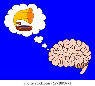 Illustration Human Brain Thought Balloon Which Stock Vector (Royalty ...