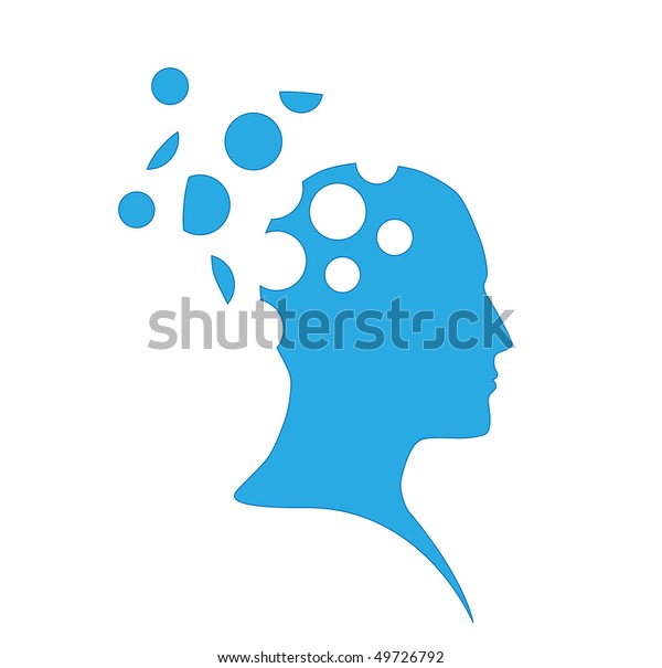 Illustration Human Head Silhouette Bubble Pieces Stock Vector (Royalty ...