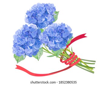 Illustration Hydrangea Ribbon Stock Vector (Royalty Free) 1852380535 ...