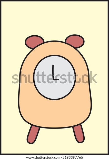 ilustración o'clock caricatura color vectorial lindo: vector de stock ...